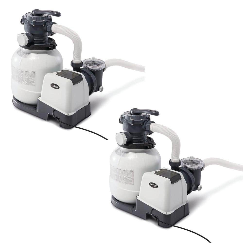 Intex 2100 GPH Above Ground Pool Sand Filter Pump with Automatic Timer ...