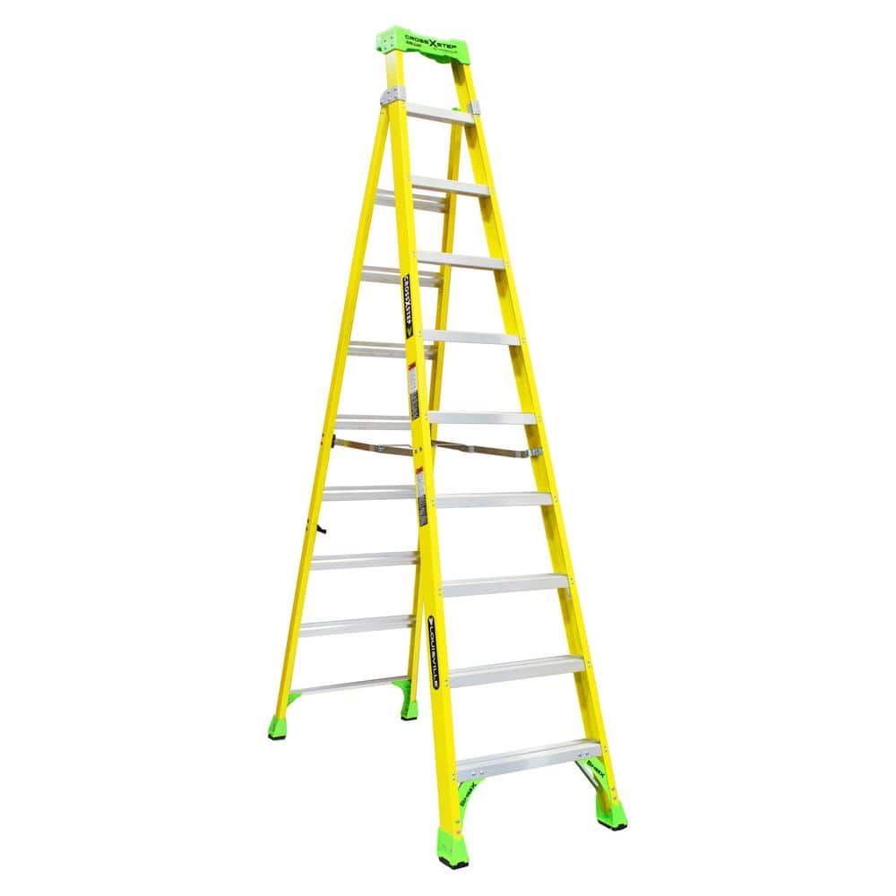 LOUISVILLE LADDER 10 ft. Fiberglass Cross Step Ladder with 375 lbs ...