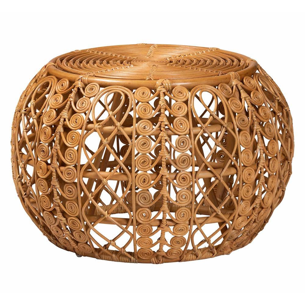 bali & pari Tiramisu 30 in. Light Honey Round Rattan Coffee Table 239 ...