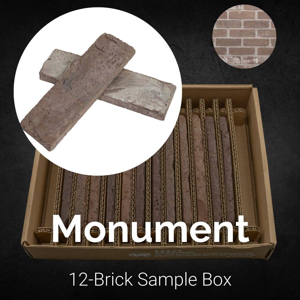 Old Mill Brick Sample Box Monument Thin Brick 7.625 in. x 2.25 in. x 0. ...