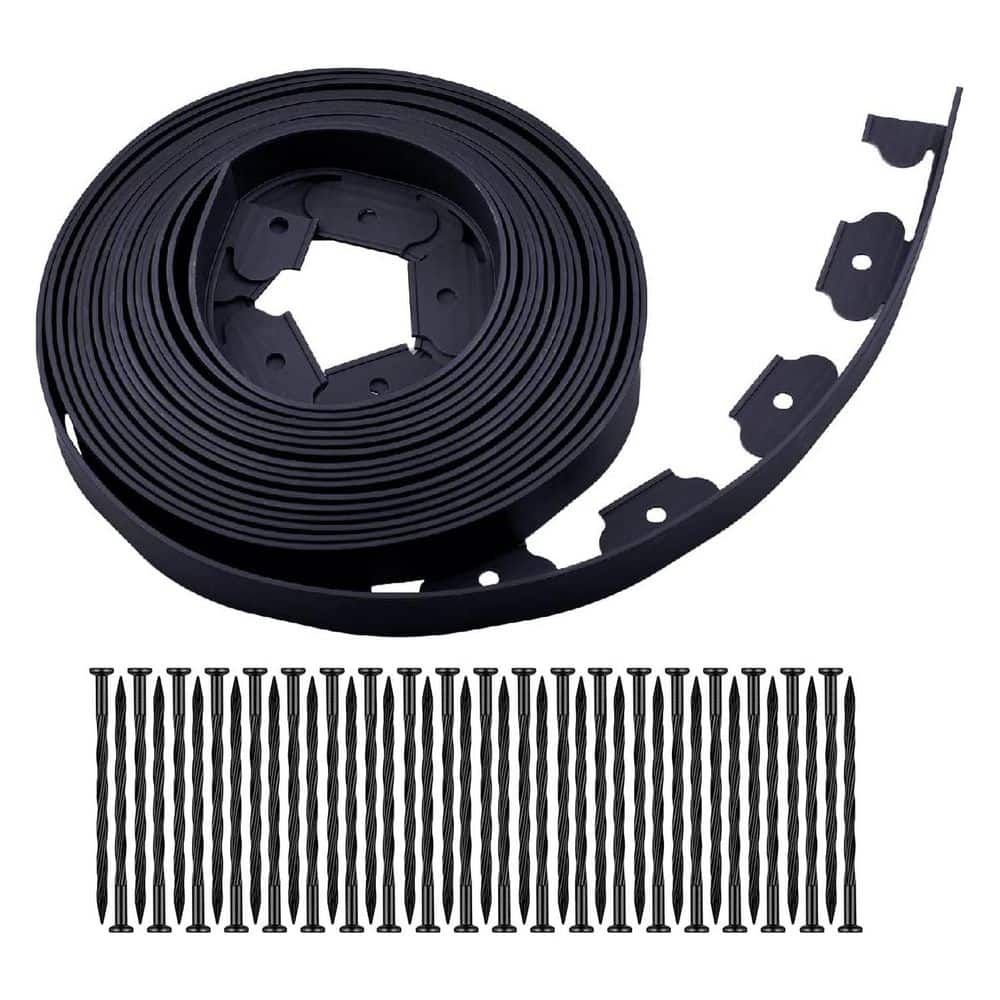 .N/A 40ft Flexible PE Landscape Edging Kit with 40 Spikes for Lawn ...