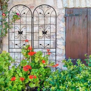 Harbor Gardens 96 in. H Black Metal Garden Obelisk Trellis R352HG - The ...