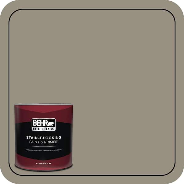 BEHR ULTRA 1 qt. #N320-5 Gray Squirrel Flat Exterior Paint & Primer ...