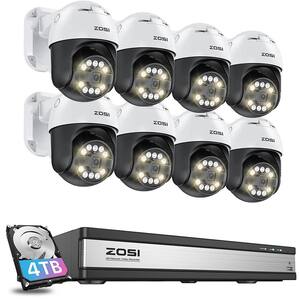 ZOSI 4K 8-Channel POE 2TB NVR Security System with 4-Wired 5MP Outdoor ...