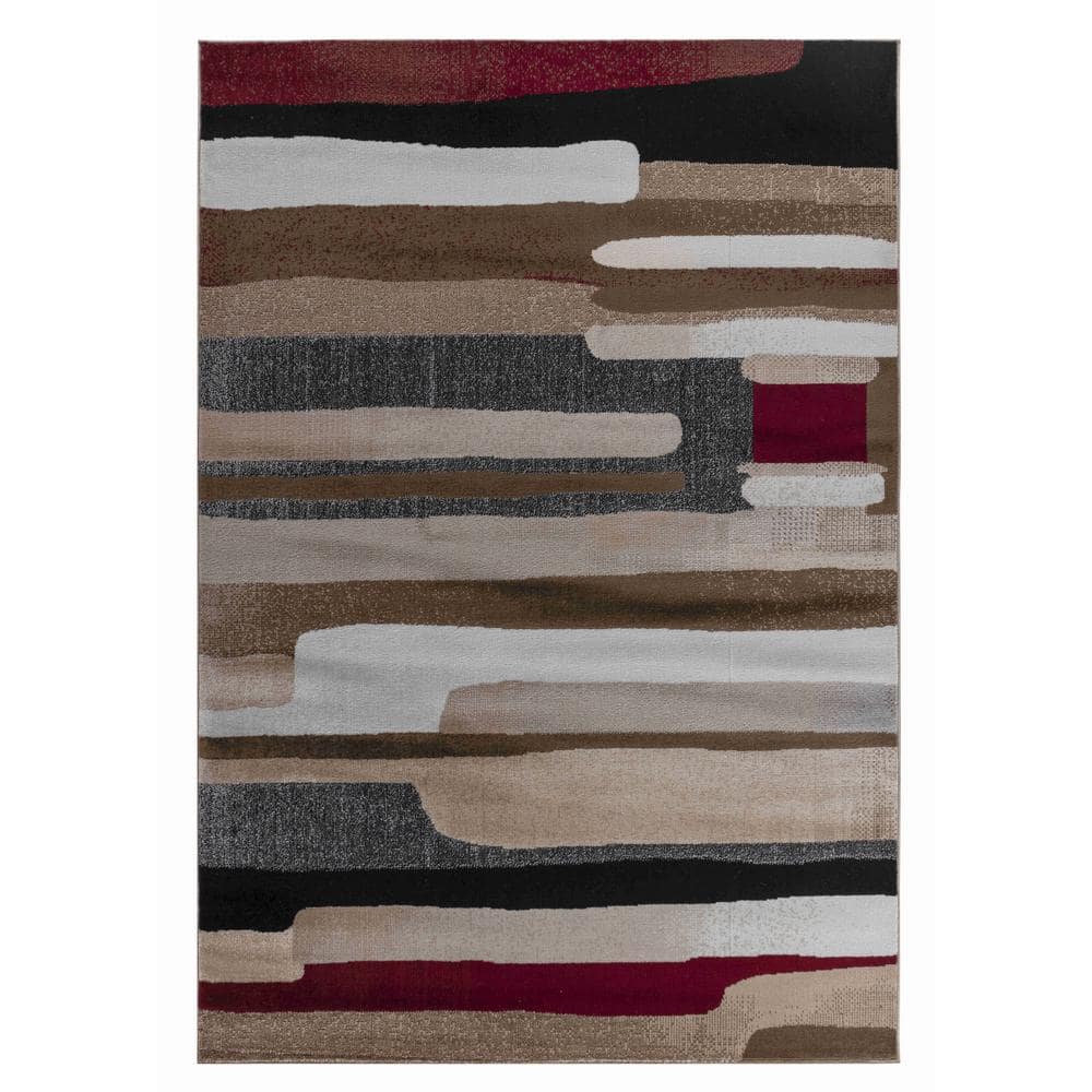 Rug Branch Sakarya Collection Brown Red 7 ft. x 10 ft. Abstract Mid ...