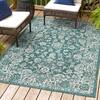 JONATHAN Y Tela Bohemian Textured Weave Floral Teal/Gray 9 ft. x 12 ft ...