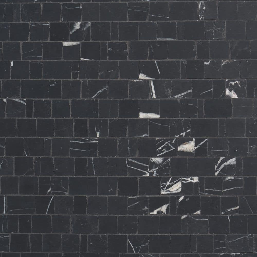 Ivy Hill Tile Heritage Nero 12 in. x 12 in. Hand Clipped Joint Honed ...