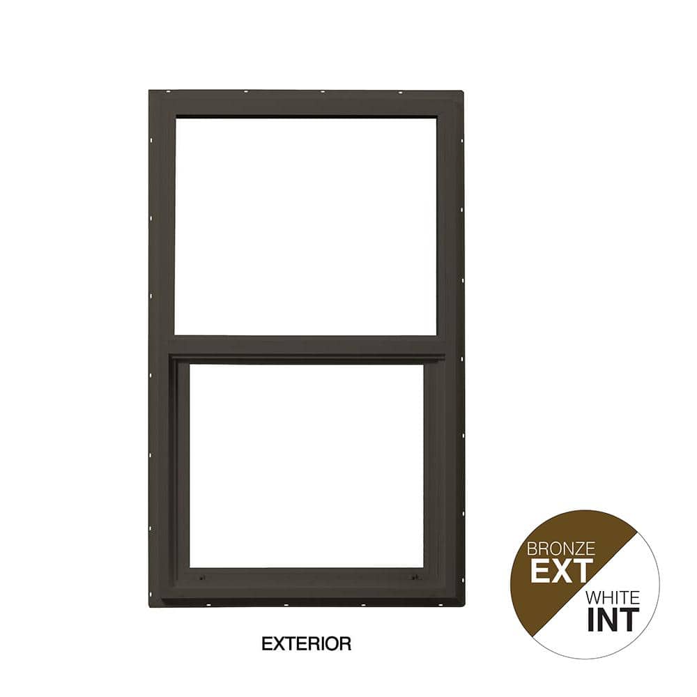 Ply Gem 35.5 in. x 59.5 in. Select Series Vinyl Single Hung Bronze ...