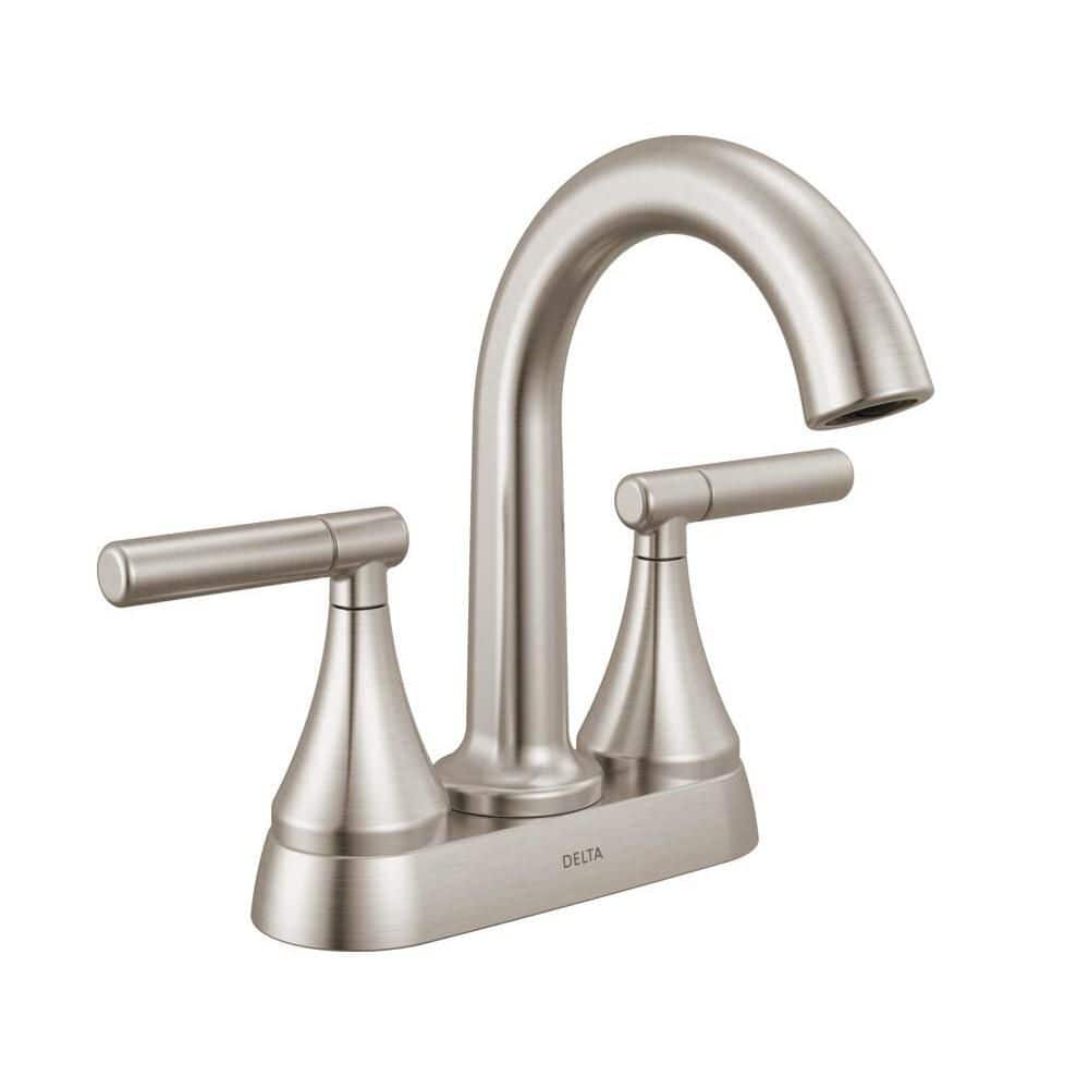 Delta Foundations Design Series Modern 4 in. Centerset Double Handle ...