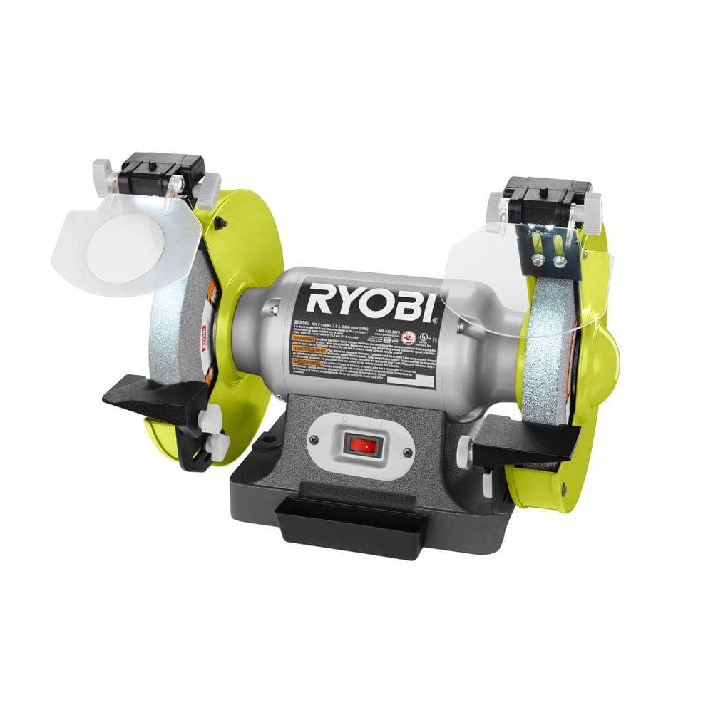 RYOBI 8 in. Bench Grinder Green BG828G - The Home Depot