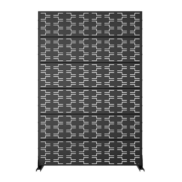 Cesicia 70 in. Steel Garden Fence Outdoor Privacy Screen Garden Screen ...