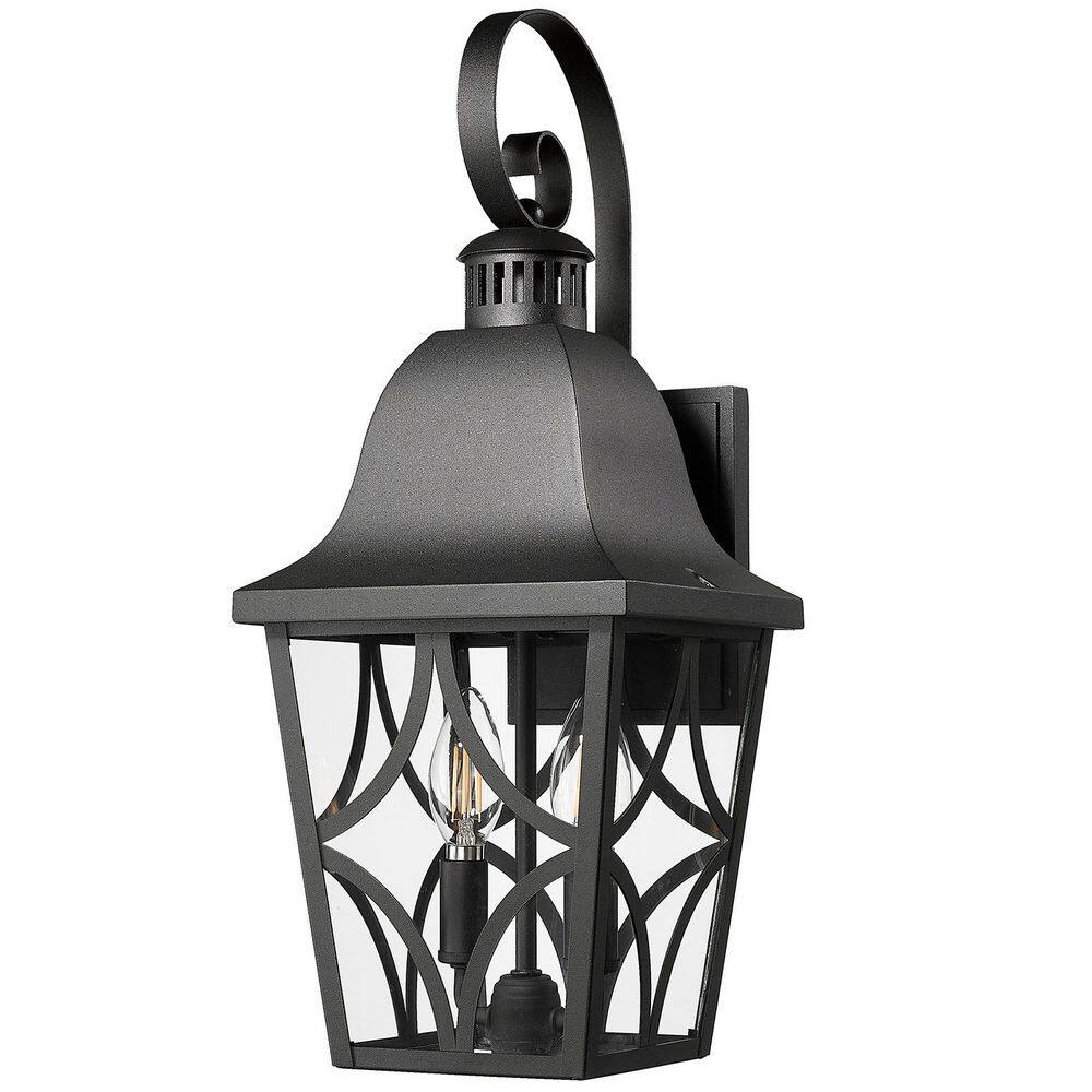 HKMGT 18 in. Black Outdoor Hardwired Wall Lantern Scone Exterior Wall ...