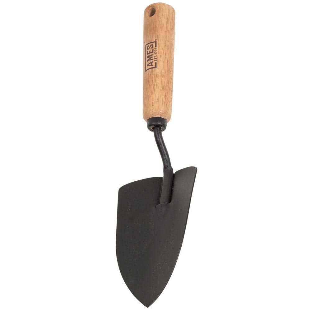 Ames 5.3 in. Garden Trowel with Wood Handle 2446100 - The Home Depot