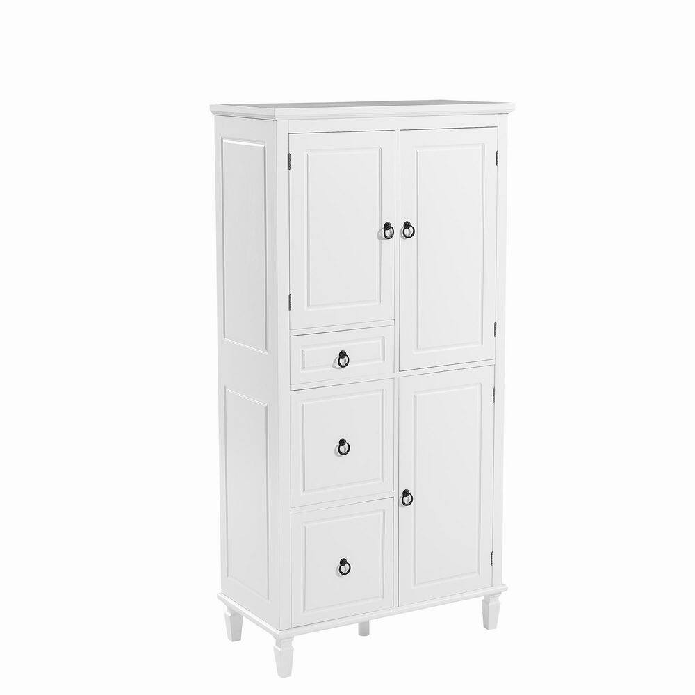 YSQCAR 30.6 in. W x 15 in. D x 61.7 in. H White MDF Freestanding ...