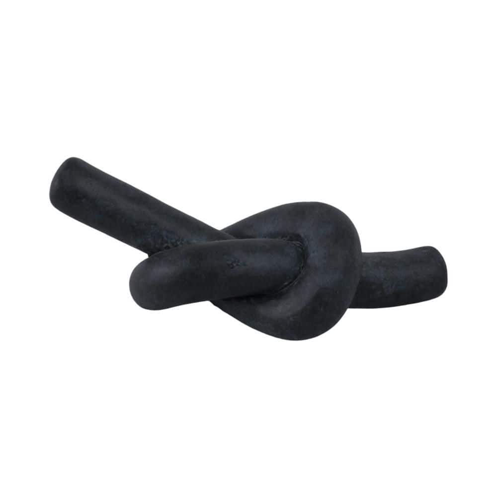 Liv & Skye 11 in. x 5 in. Black Ceramic Novelty Solid Knot Sculpture ...