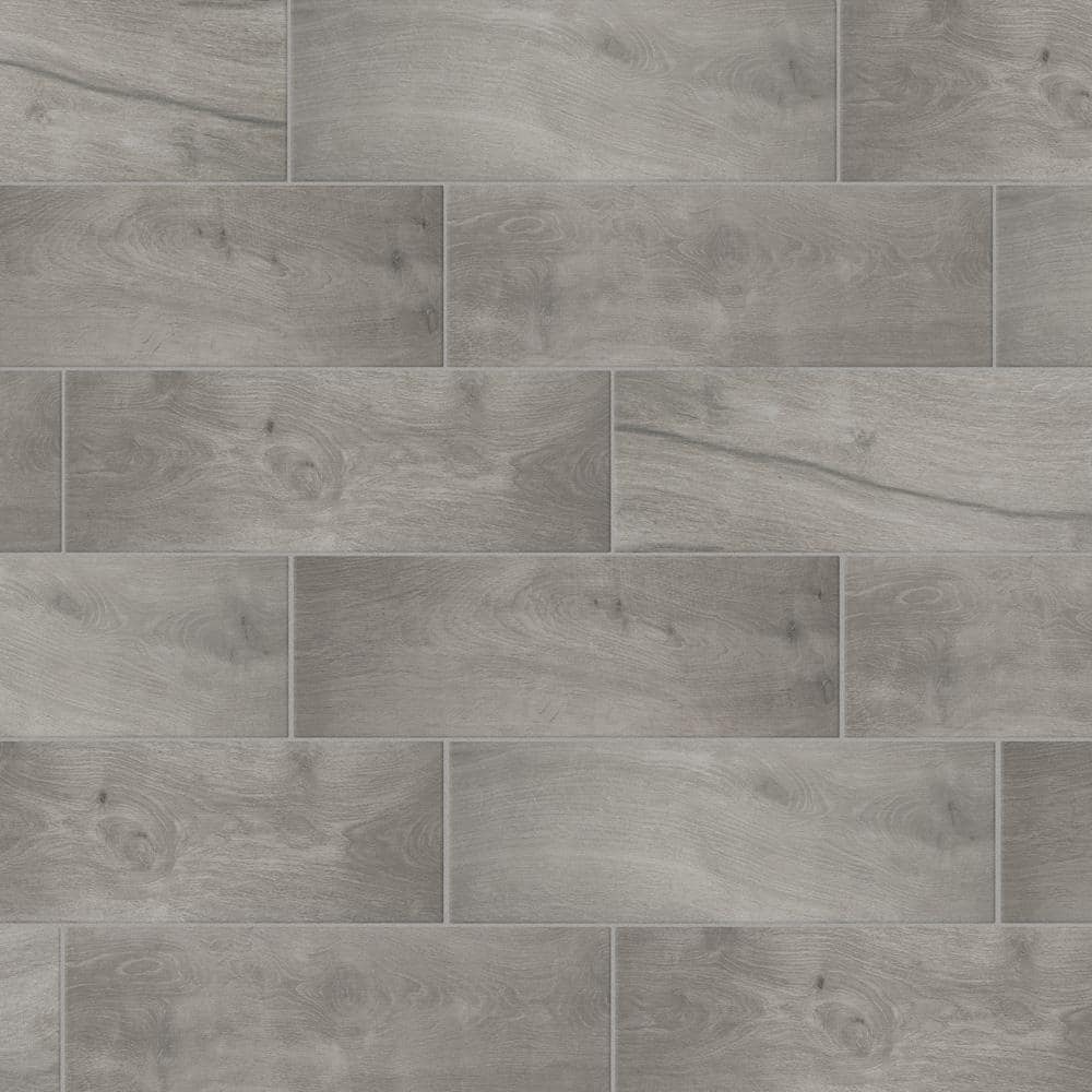 Merola Tile Ella Hill Grey 8 in. x 24-1/8 in. Ceramic Floor and Wall ...