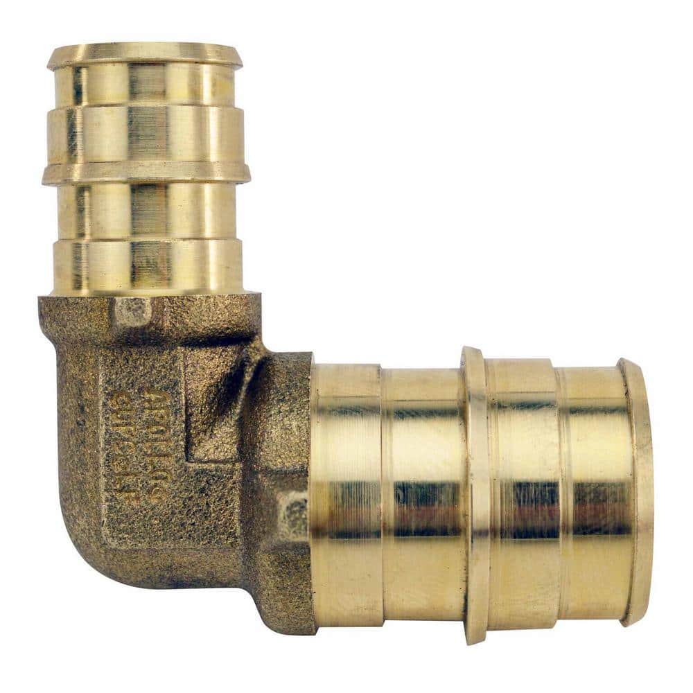 Apollo 1/2 in. x 3/4 Brass PEX-A Expansion Barb Reducing 90-Degree ...