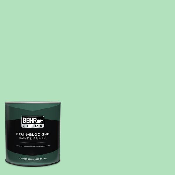 BEHR ULTRA 1 qt. #P400-3 Folk Tale Semi-Gloss Enamel Exterior Paint ...