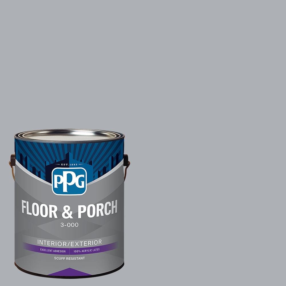 PPG 1 gal. PPG1013-4 Silver Charm Satin Interior/Exterior Floor and ...