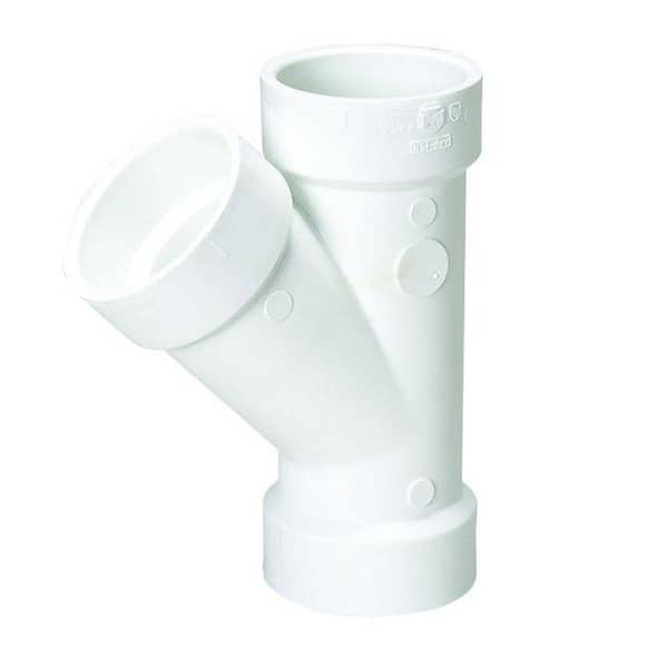 Mueller Streamline 4 in. PVC DWV Hub x Hub x Hub Wye 05825H - The Home ...