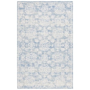 SAFAVIEH Ebony Blue/Ivory 8 ft. x 10 ft. Floral Area Rug EBN102M-8 ...