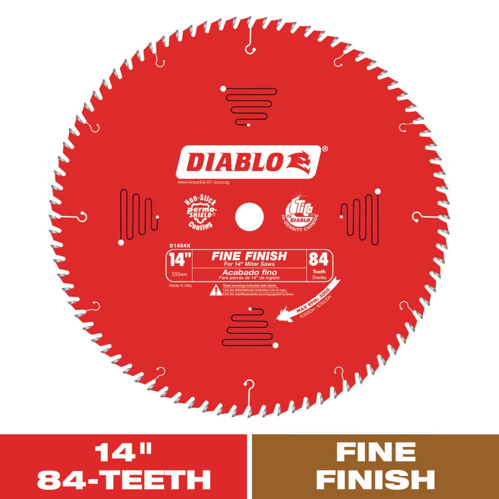 DIABLO 14in. x 84-Teeth Fine Finish Saw Blade for Wood D1484X - The ...