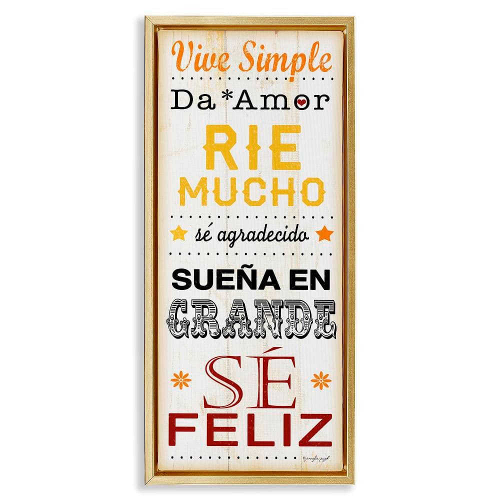 Stupell Industries Live and Laugh Motivational by Jennifer Pugh Gold ...