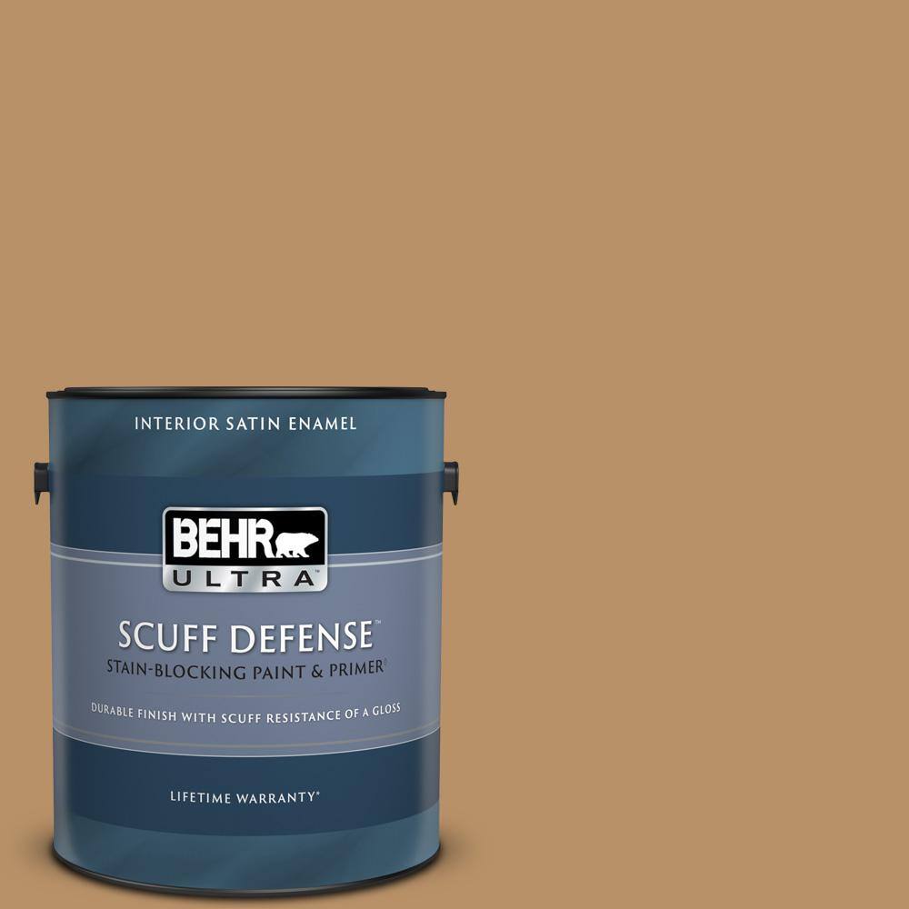 BEHR ULTRA 1 gal. #S260-5 Almond Roca Extra Durable Satin Enamel ...