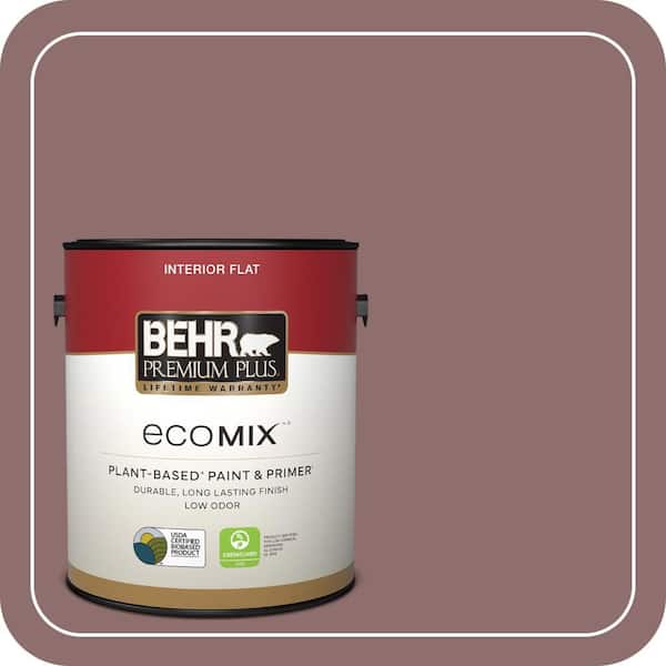 BEHR PREMIUM PLUS 1 gal. #MQ1-47 Touch of Class Flat EcoMix Plant-Based ...