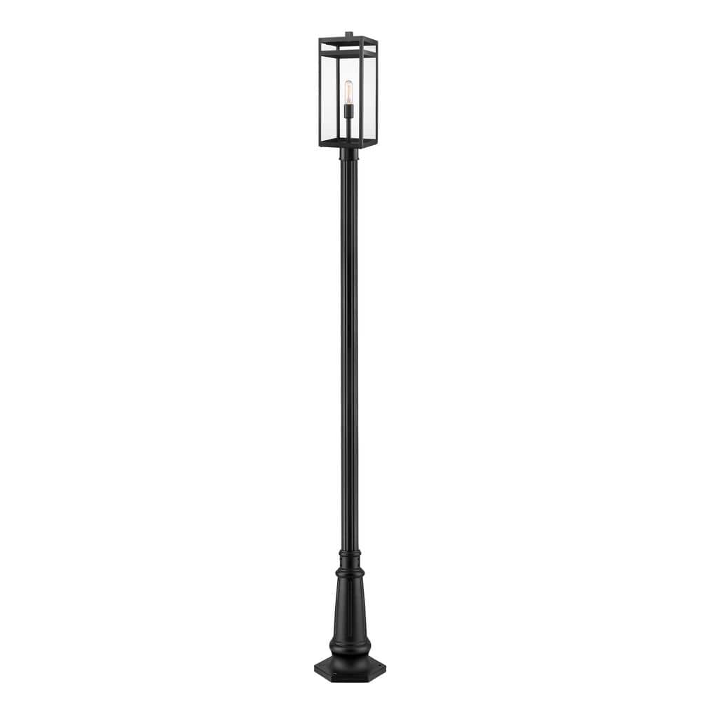 Nuri 1-Light Black 115.5 in. Aluminum Hardwired Outdoor Weather ...