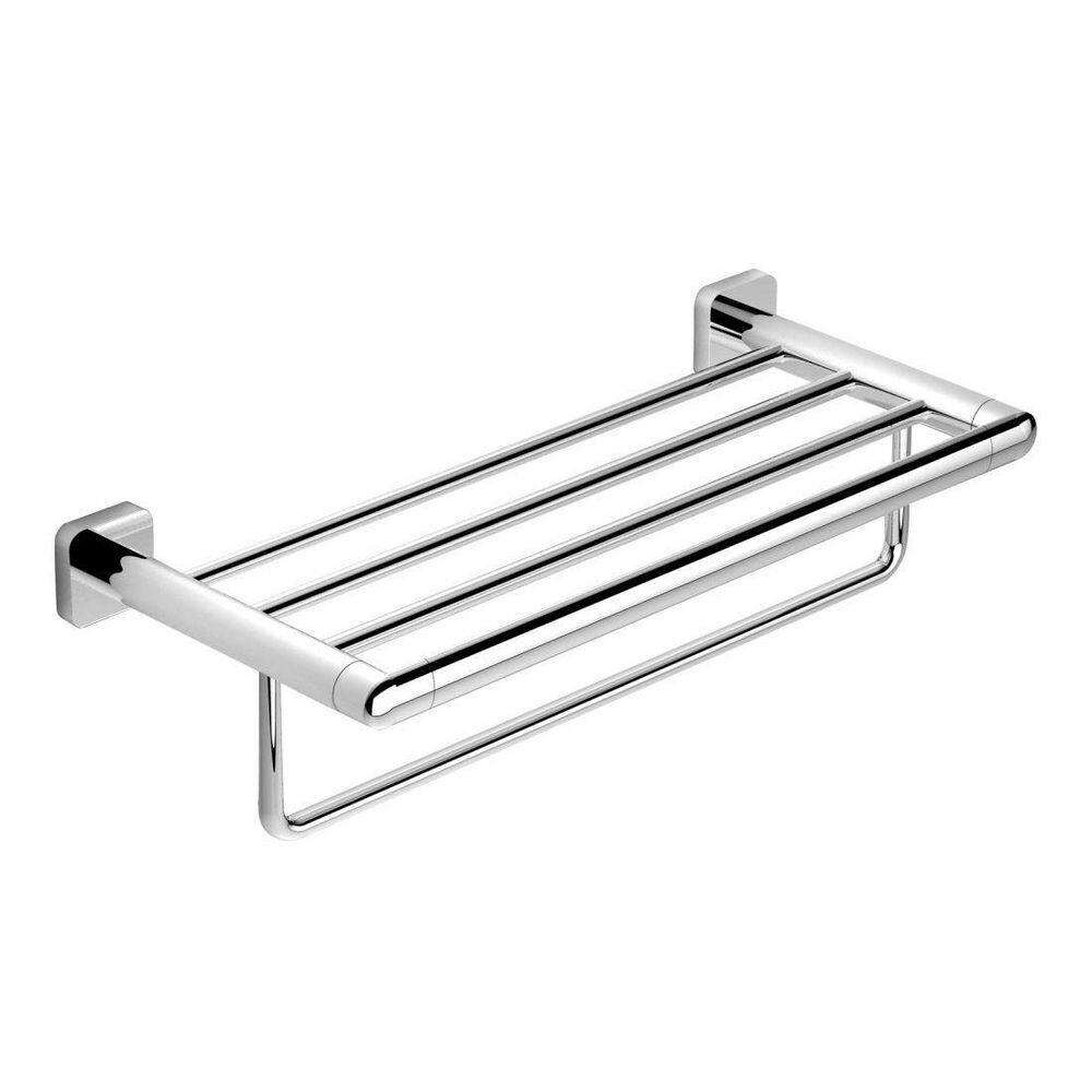 Dracelo 24 in. Sliver Bathroom Hotel Style Wall Mounted Towel Rack with ...