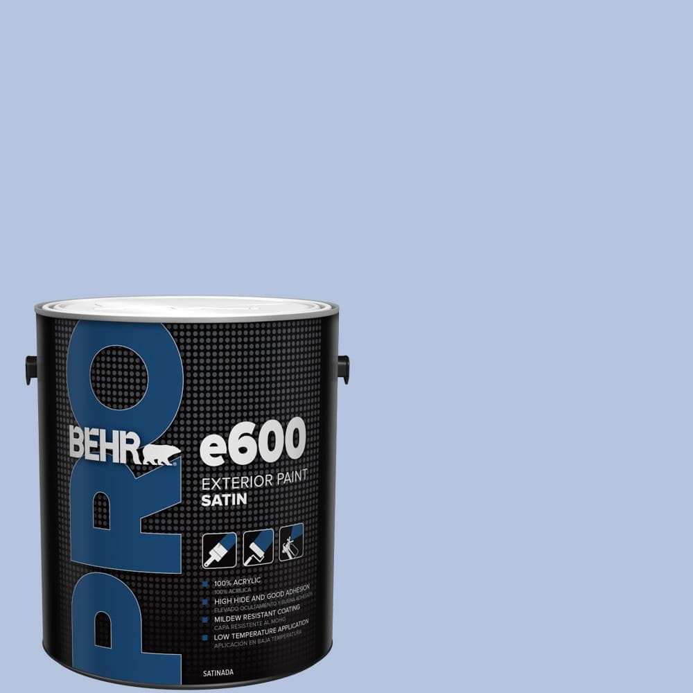 BEHR PRO 1 gal. #600C-3 Periwinkle Bud Satin Exterior Paint PR64001 ...