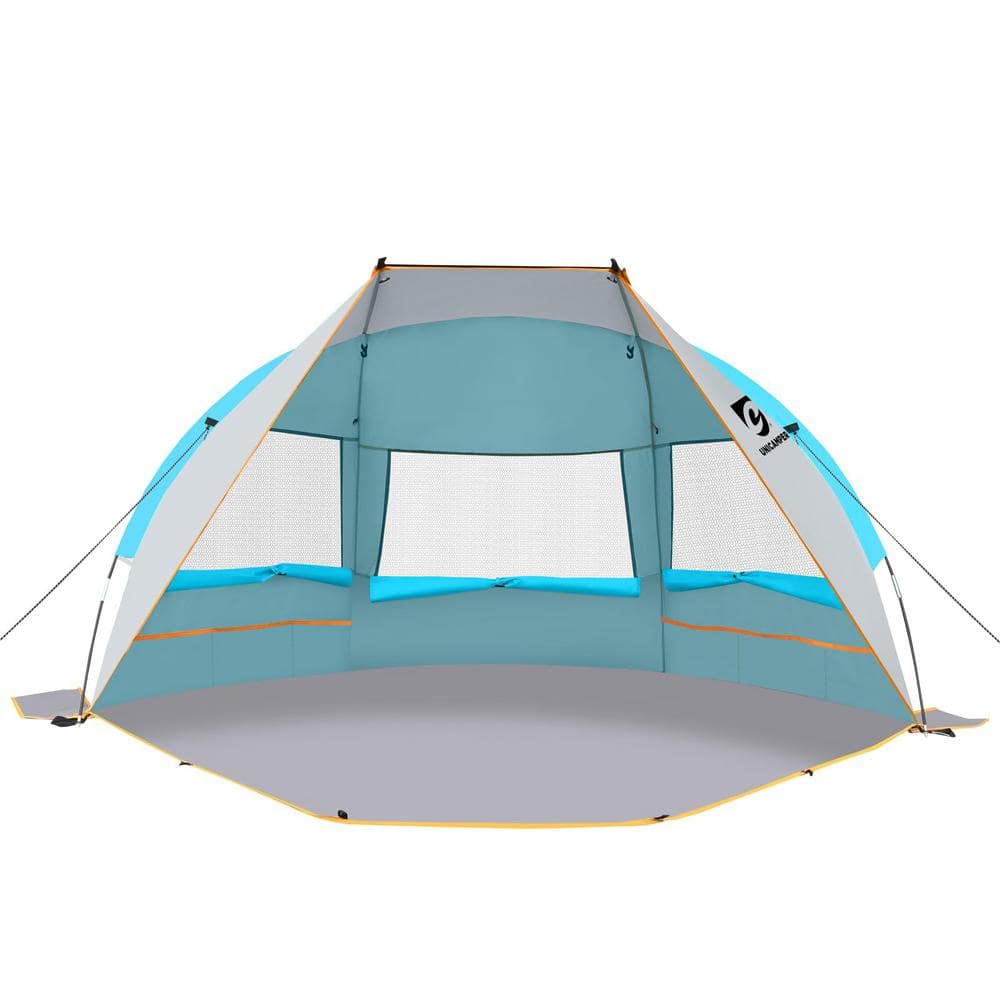 Sky Blue 2-3 Person Sun Shelter Beach Tent with Extended Waterproof Pe ...