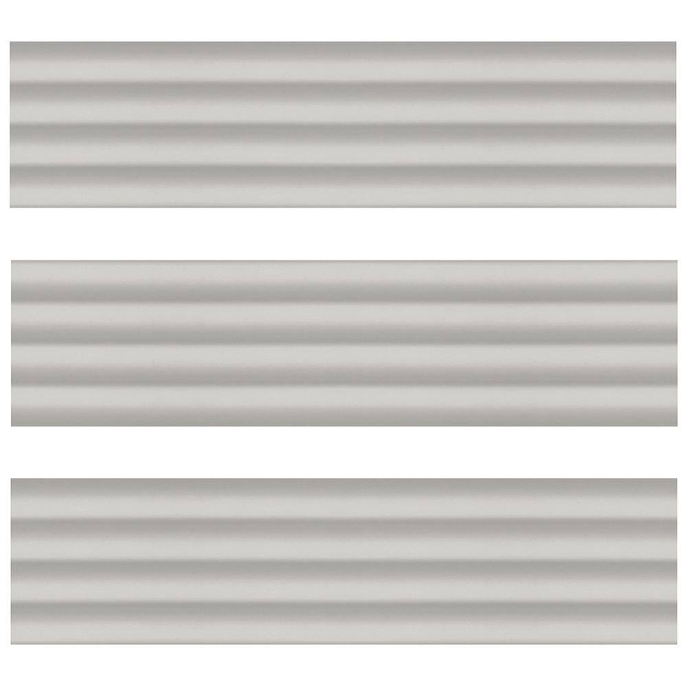 Giorbello Ceramic Flute Subway 3"x 12"x 10mm Wall Tile Case - Gray (20 ...