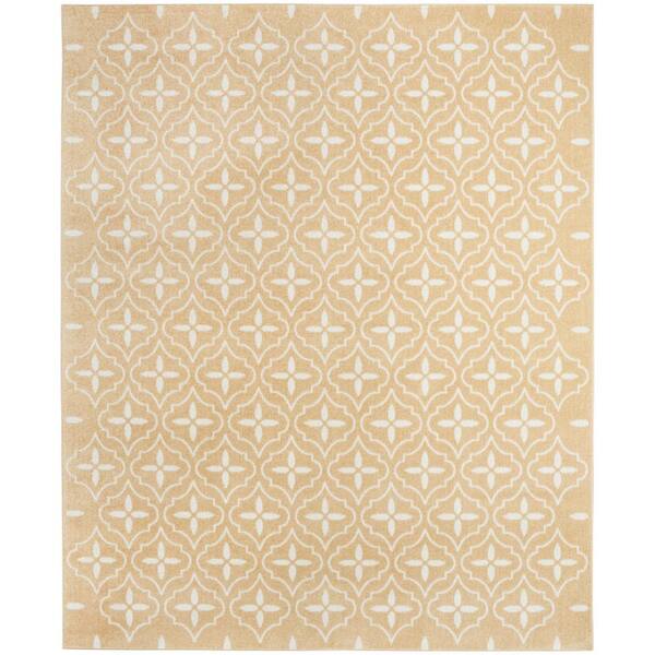 Nourison Essentials Beige Ivory 5 ft. x 7 ft. Moroccan Contemporary ...