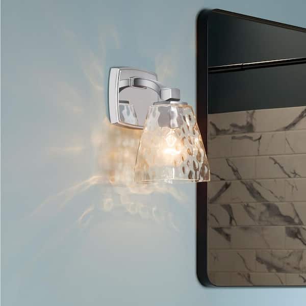 KICHLER Marant 9.5 in. 1-Light Wall Sconce with Clear Water Glass in ...