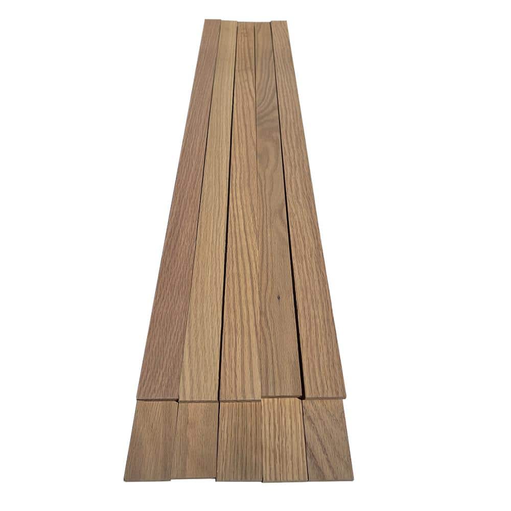 Swaner Hardwood 1/4 in. x 1.5 in. x 3 ft. Prefinished Oak S4S Hardwood ...