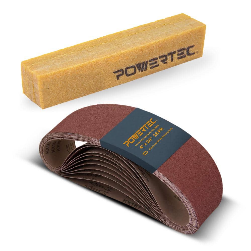 ‎POWERTEC 4 in. x 24 in. Sanding Belt 60/80/120/150/240/400 Grit ...
