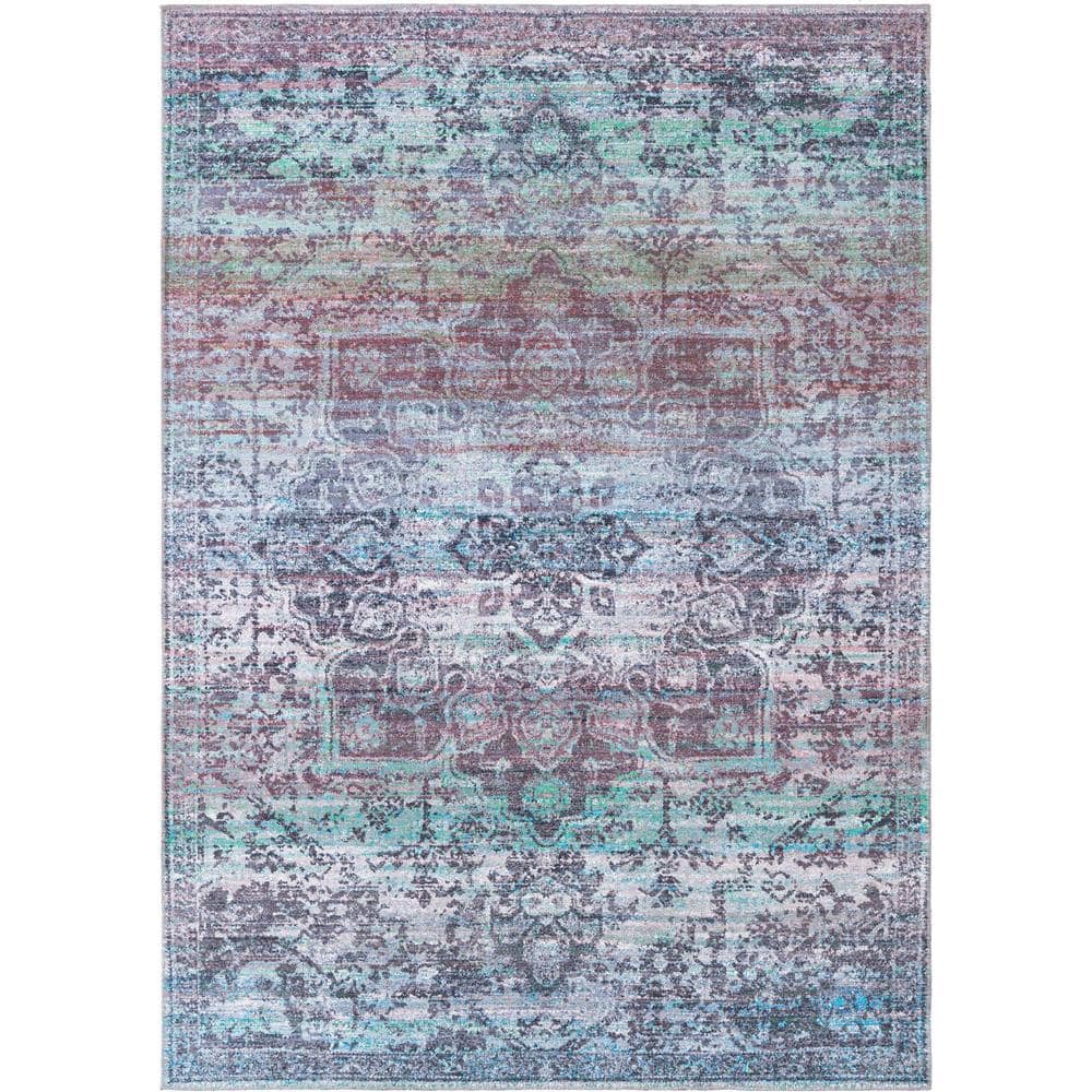 Unique Loom Renaissance Roma Blue Green 8 ft. x 11 ft. Machine Washable ...