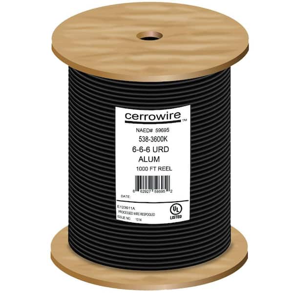 Cerrowire 1000 ft. 6/2 Black URD Cable 538-3600K - The Home Depot