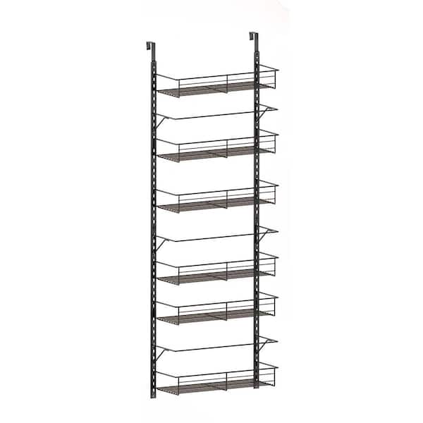 AULEDIO 6-Tier Black Metal Over the Door Spice Rack Pantry Organizer CF ...