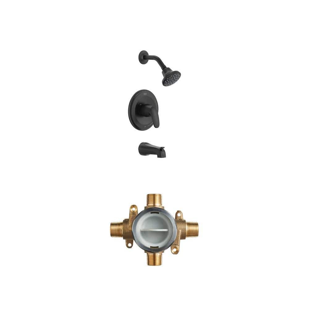 American Standard Colony PRO Matte Black Tub/Shower Trim Kit for Flash ...