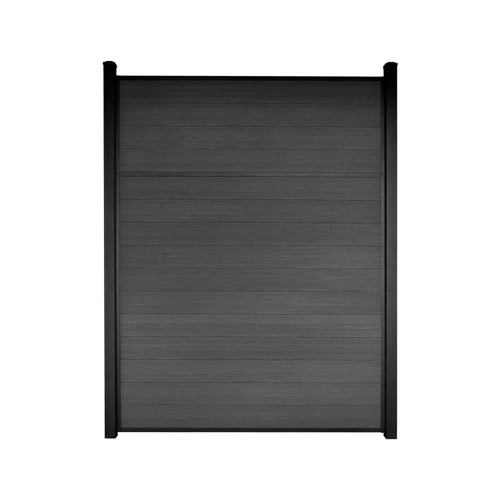 Slipfence 8 ft. H x 6 ft. W x 1 in. Thick Charcoal - Dark Grey ...