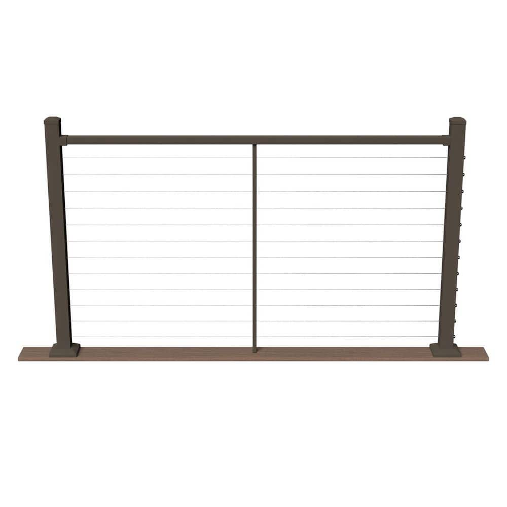 Deckorators Cable Rail 42 in. x 6 ft. Textured Bronze Aluminum ...