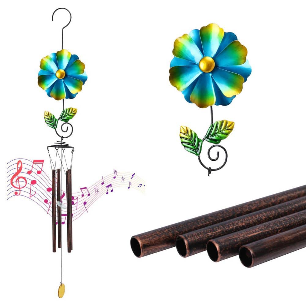 MUMTOP 37 inch Rotary Windmill & Wind Chime Combination, Hanging Wind ...