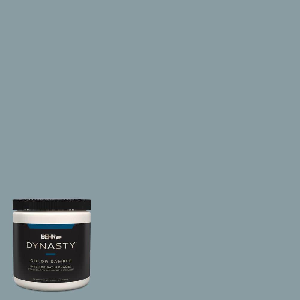 BEHR DYNASTY 8 oz. #540F-4 Shale Gray Satin Enamel Stain-Blocking ...