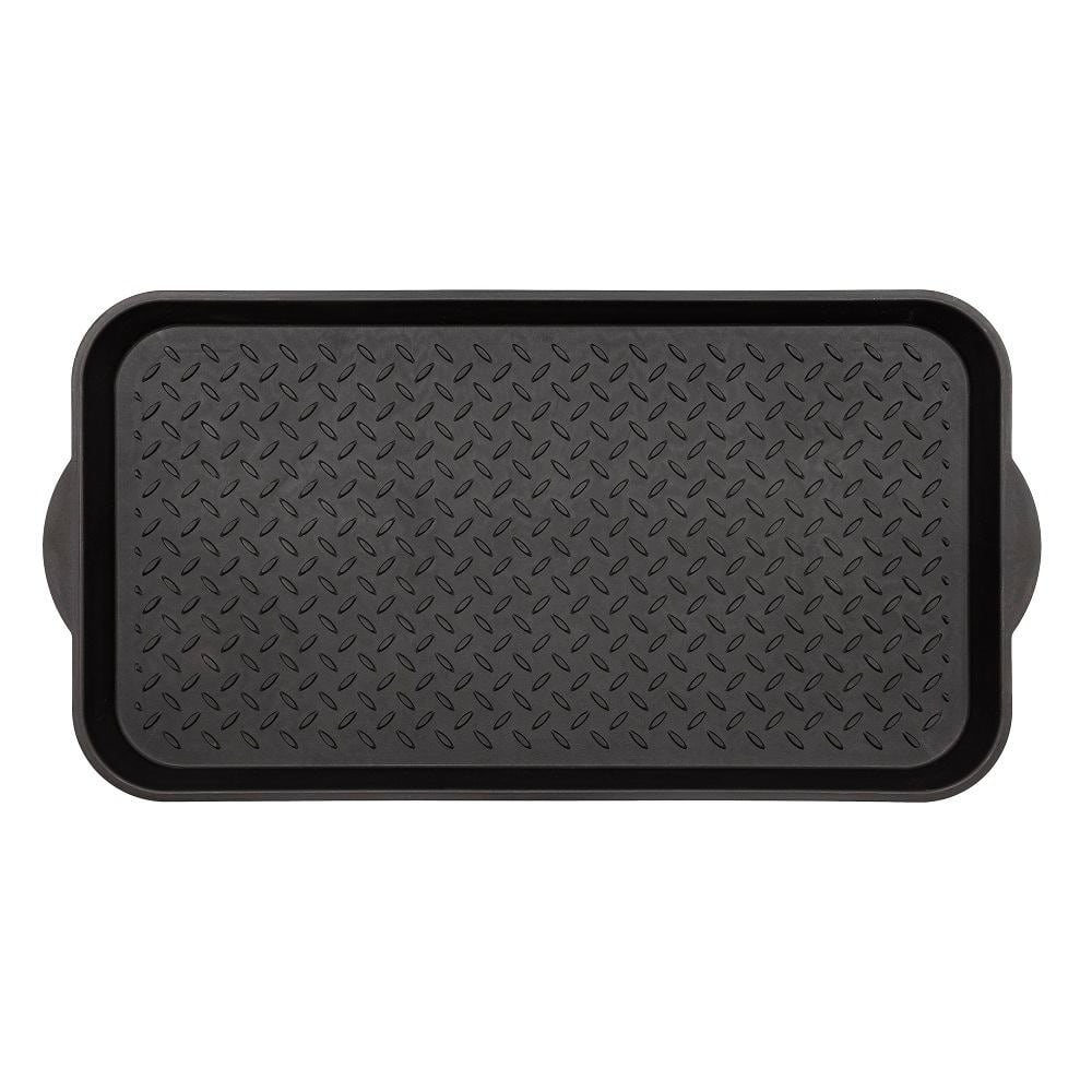 Mohawk Home Black 15 in. x 29 in. Rectangle Indoor/Outdoor Boot Tray ...