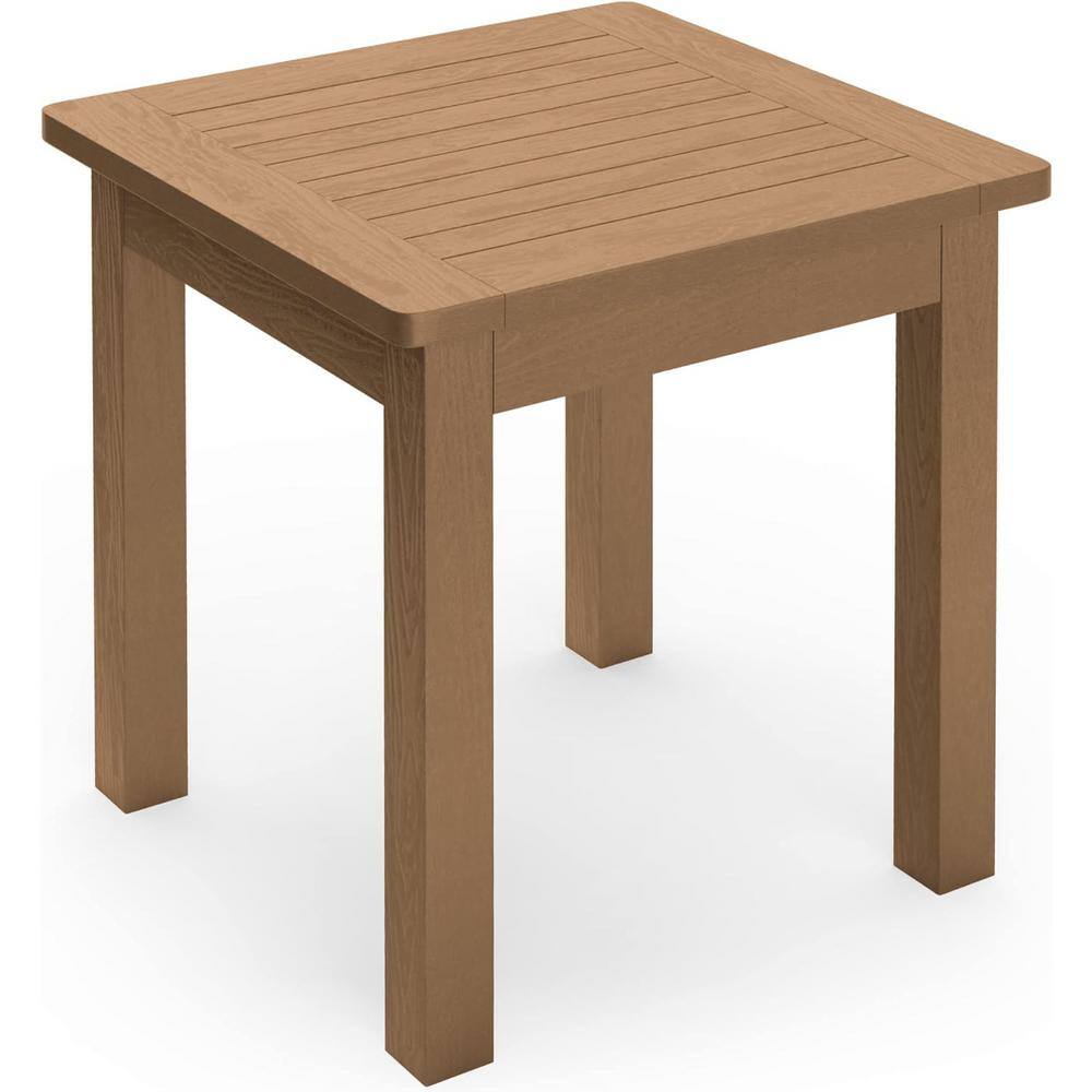 YEFU 18 in. Oversize Teak Square Plastic Adirondack Outdoor Patio Side ...