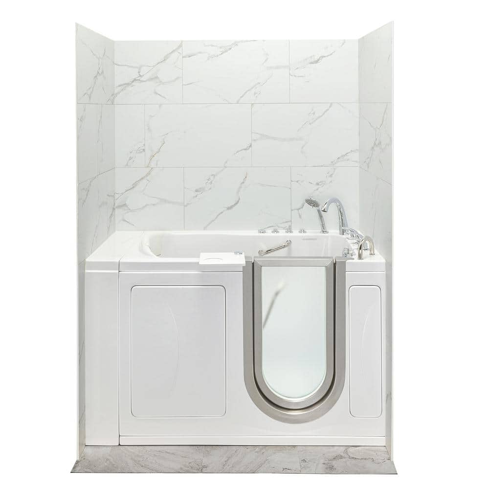 Ella Elite 52 in. x 29.75 in. Right Drain Acrylic Walk-In Combination ...