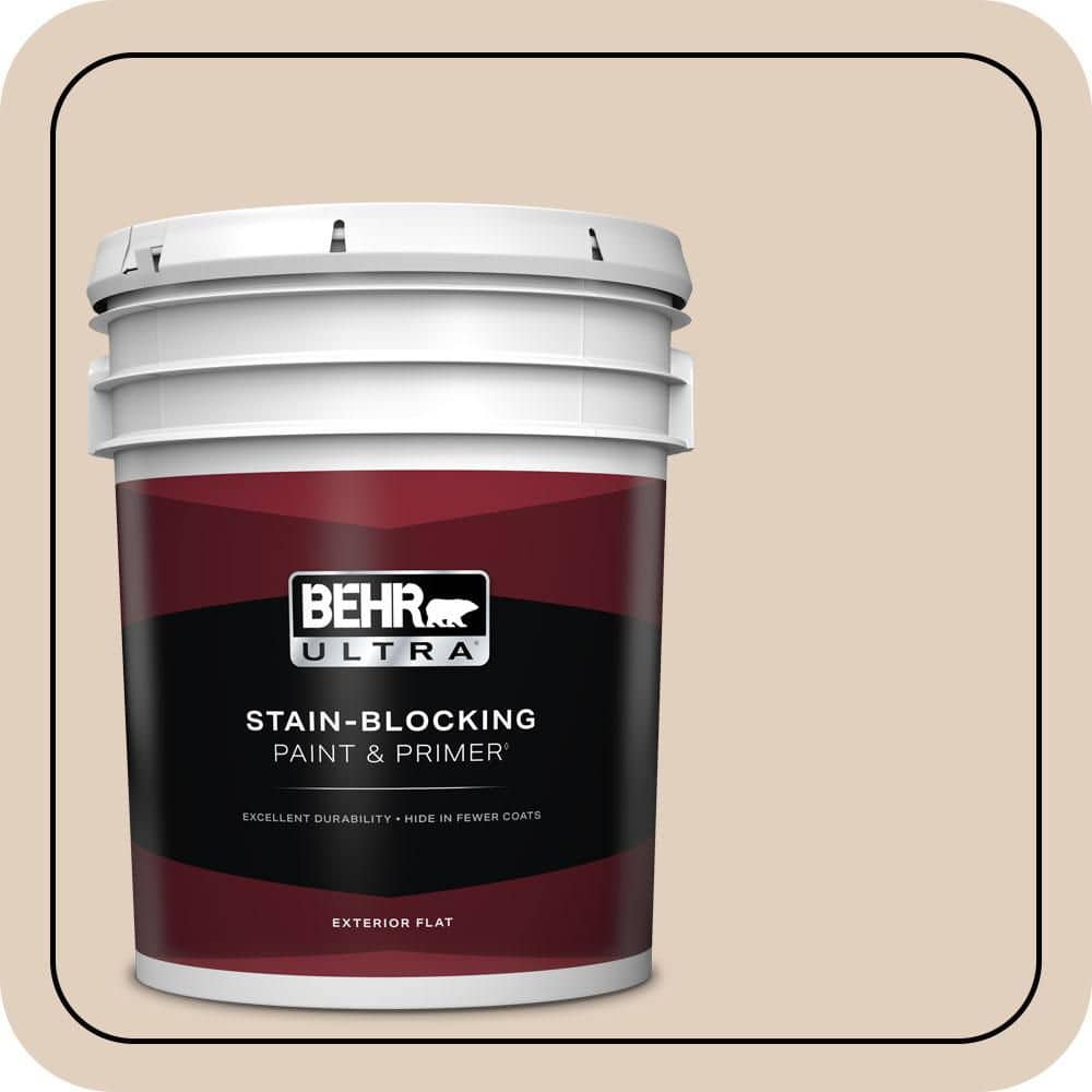 BEHR ULTRA 5 gal. #N240-2 Adobe Sand Flat Exterior Paint & Primer ...